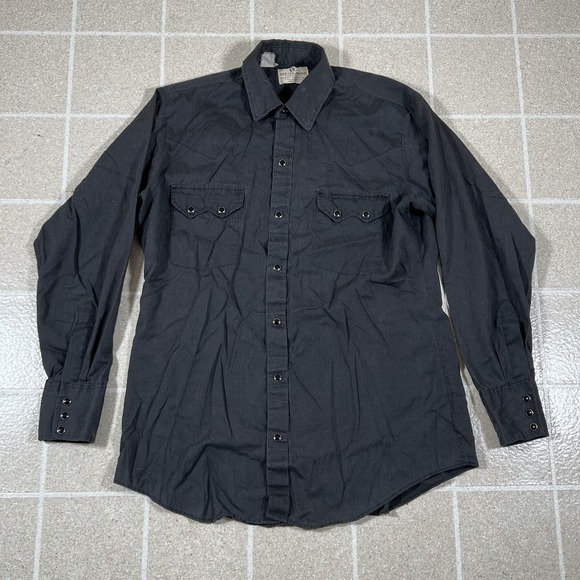 Shirts | 7s Dee Cee Mens Western Shirt 155 Size 33 Black Pearl Snap ...